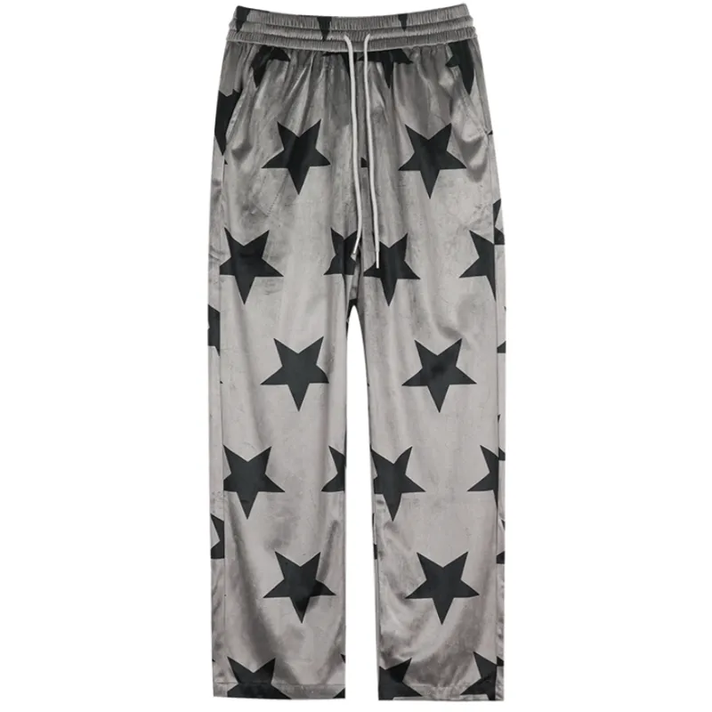 PASET Thin Cool Casual Full Print Five-pointed Star Print Loose ...