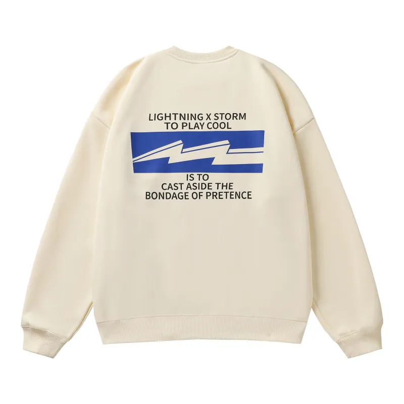 Lightning X Storm Lightning Storm Letter Logo Printed Loose Casual ...